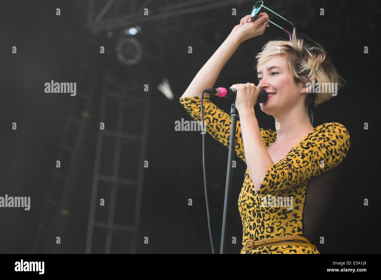 London, Ontario, Canada. 24th July, 2014. LEAH FAY of July Talk perform ...