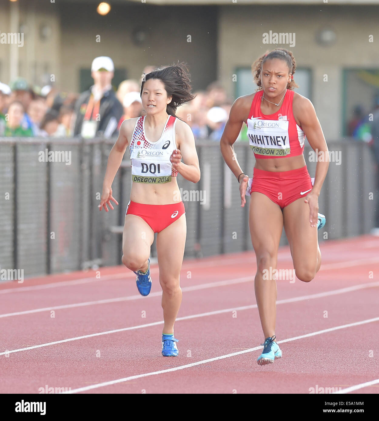 Eugene, Oregon, USA. 23rd July, 2014. Anna Doi (JPN), Kaylin Whitney ...