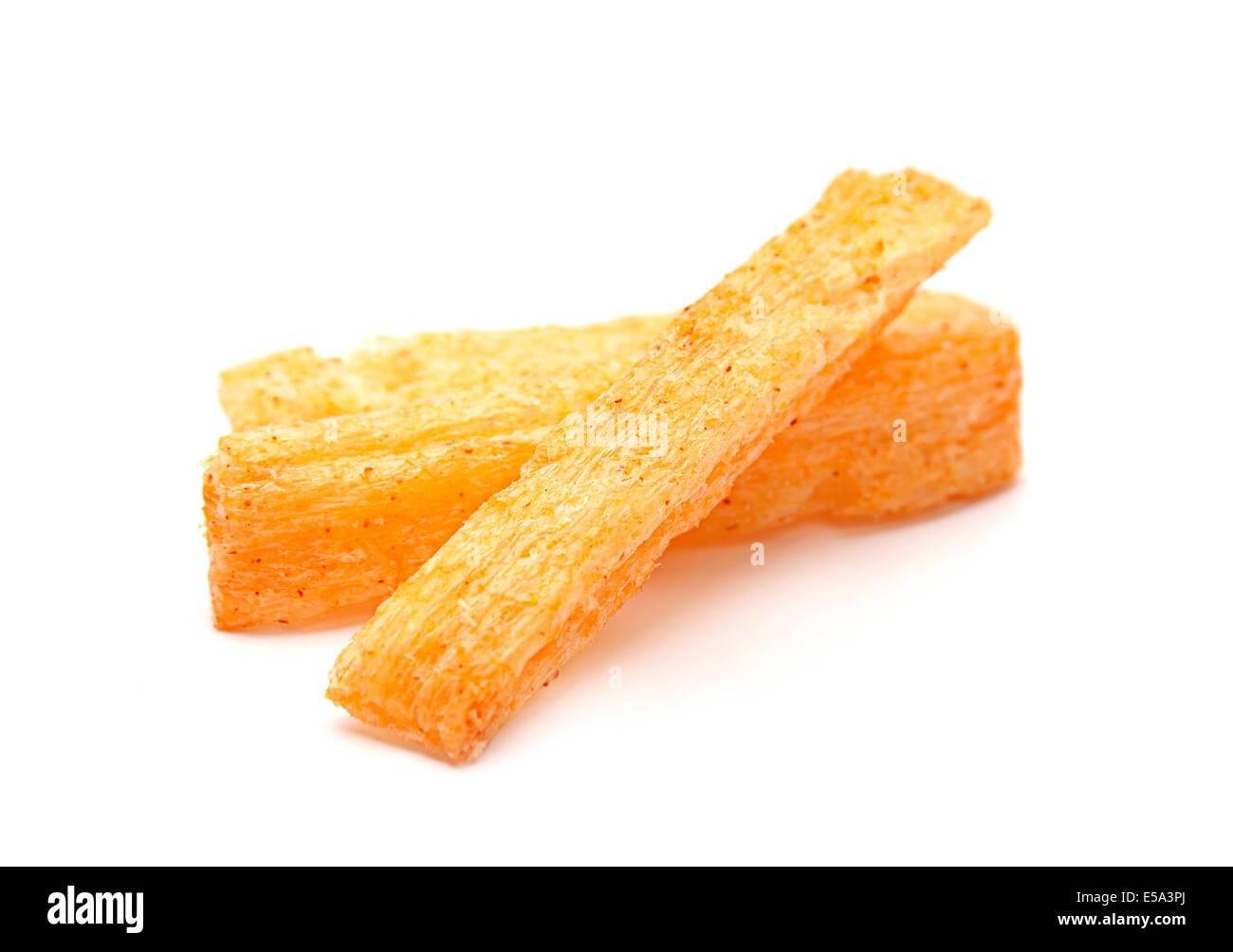 Potatoes stick snack with pepper isolated on white Stock Photo - Alamy