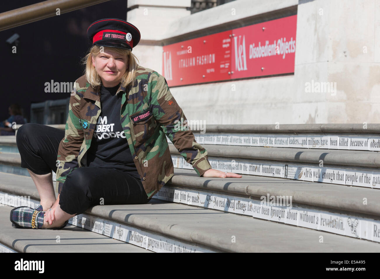 Ceramic artist Carrie Reichardt poses with her new mosaic installations ...