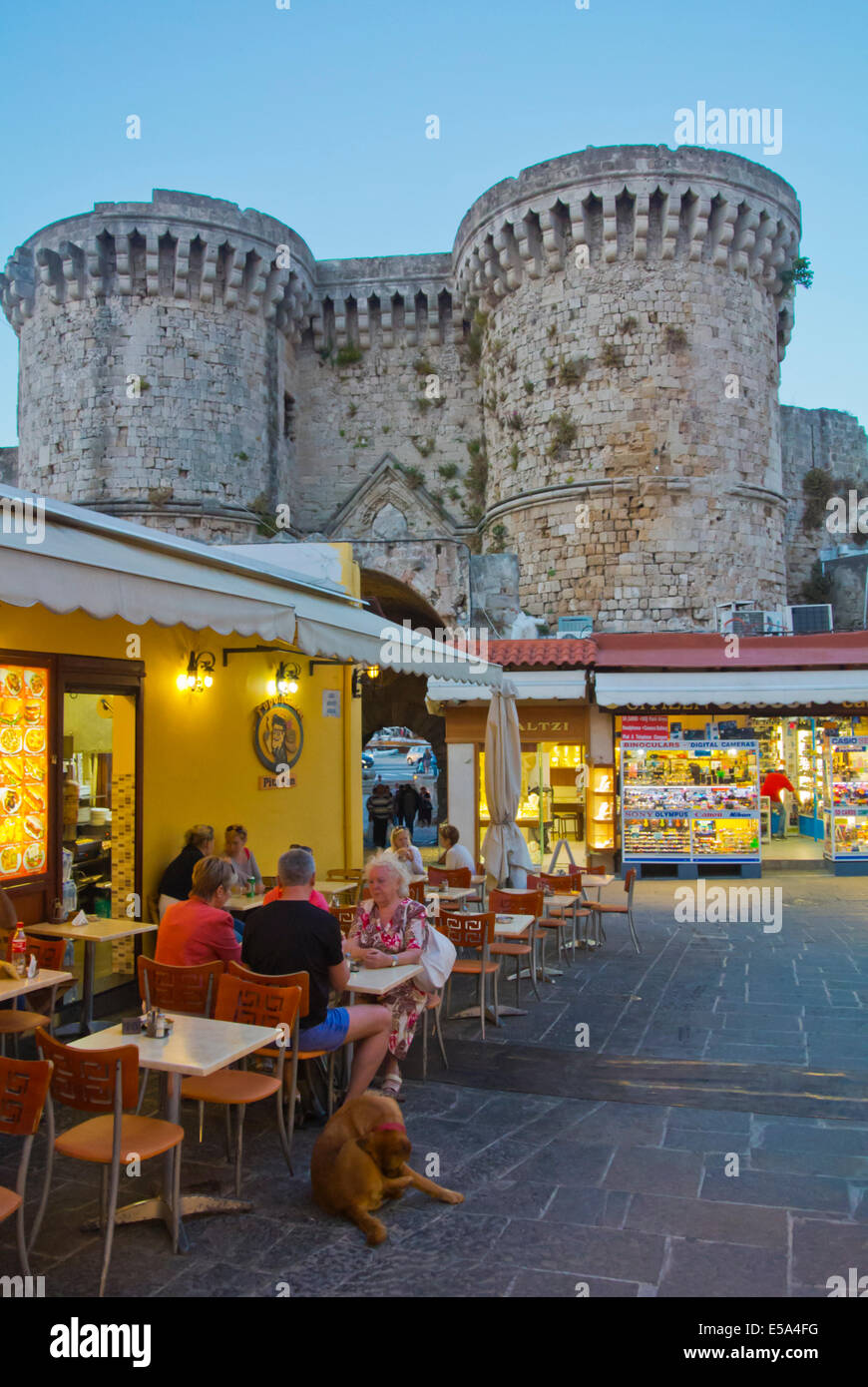 Marine gate, Ermou street, old town, Rhodes town, Rhodes island ...