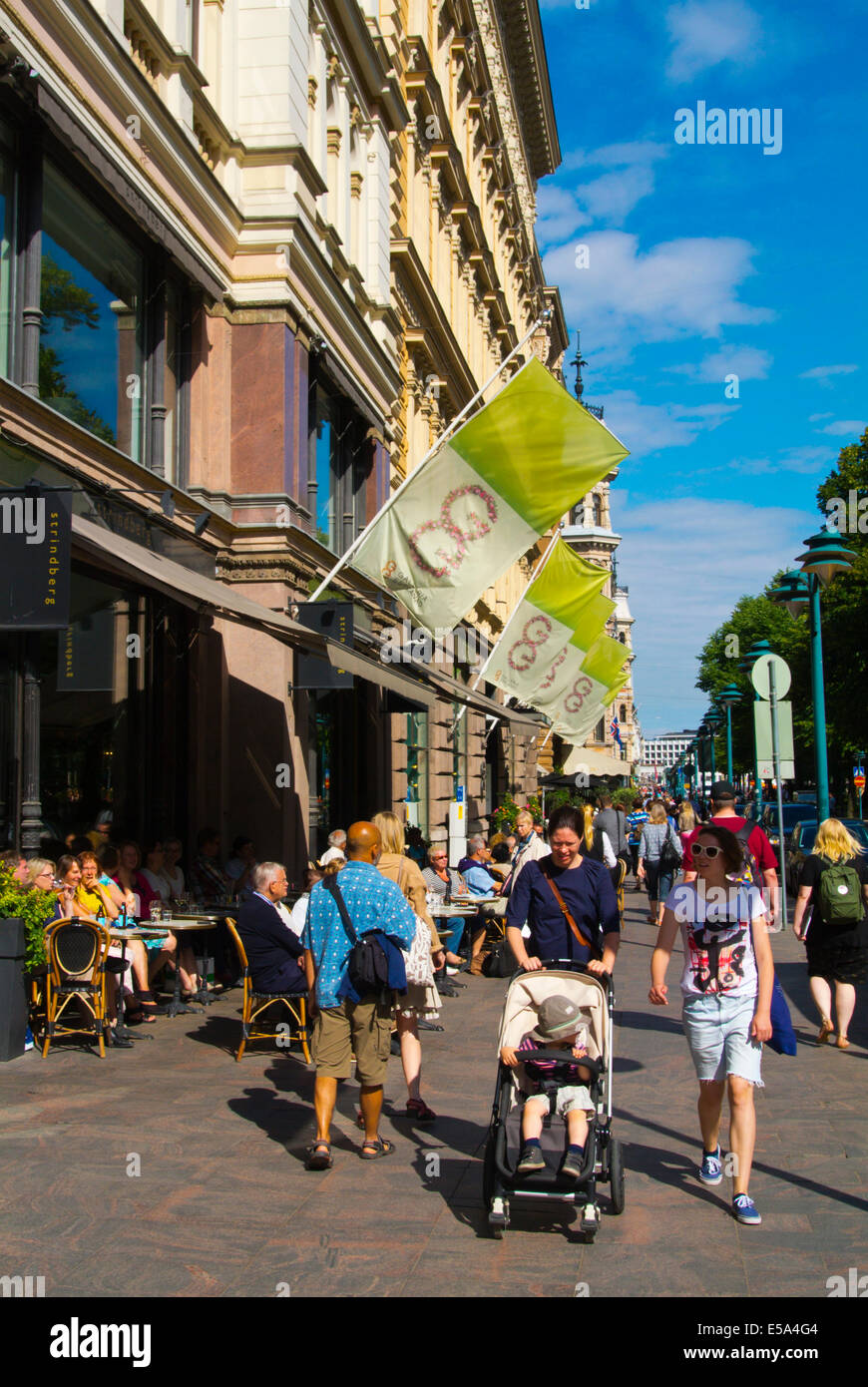 Esplanade boulevard, central Helsinki, Finland, Europe Stock Photo - Alamy