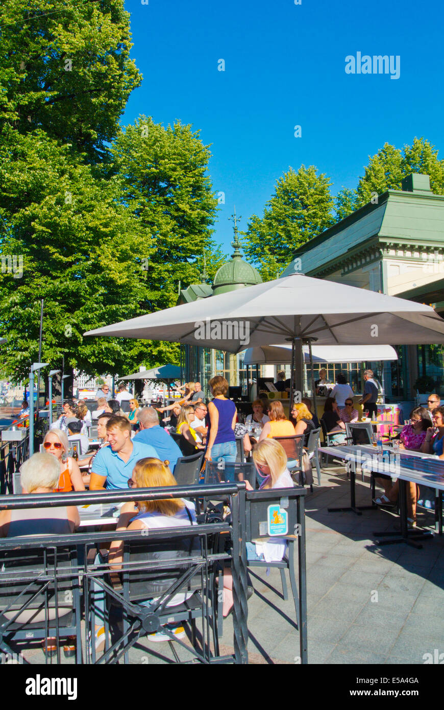 Terrace of Kappeli restaurant, Esplanade boulevard park, central ...
