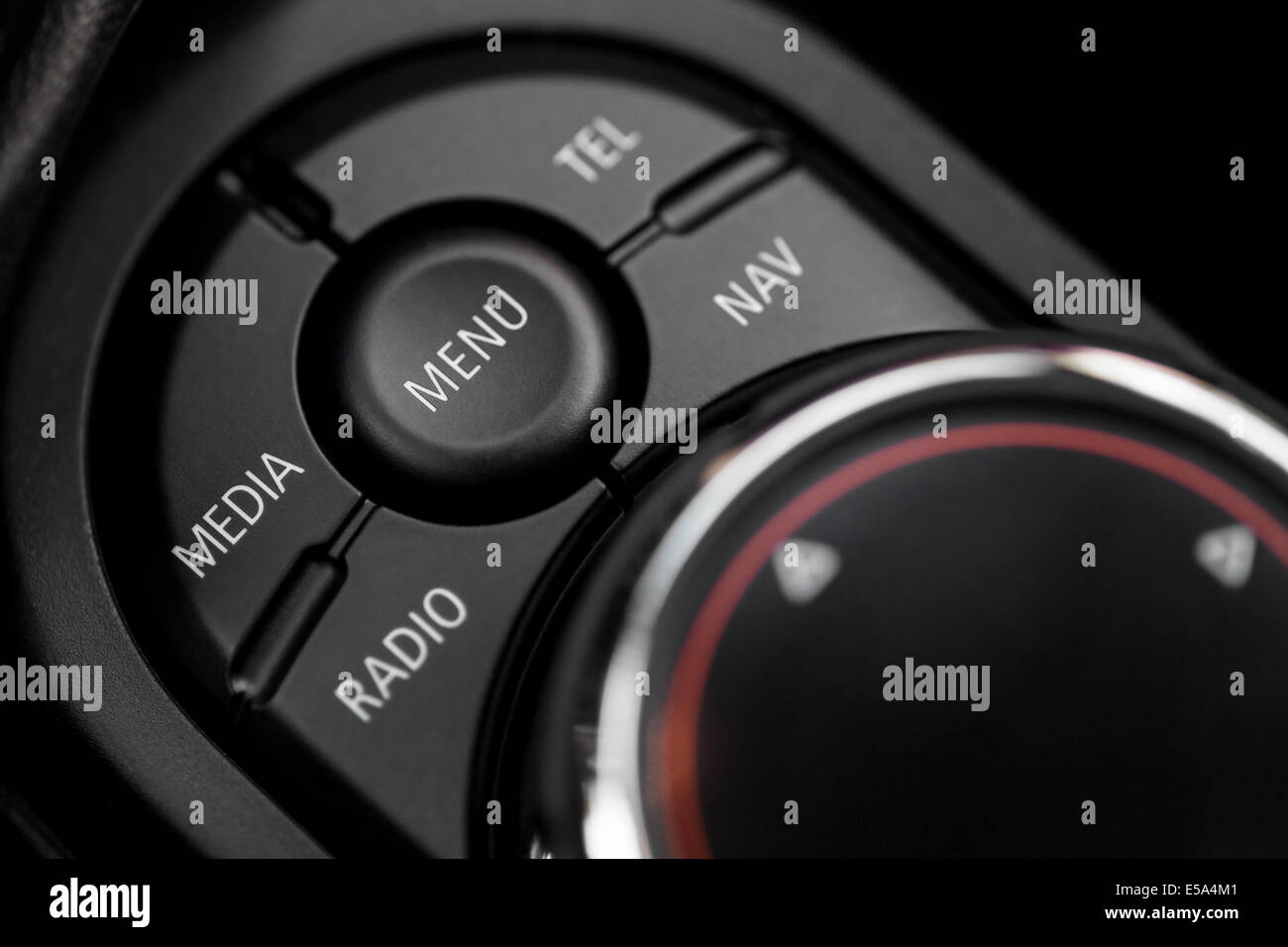 Detail of some black buttons in a car Stock Photo - Alamy