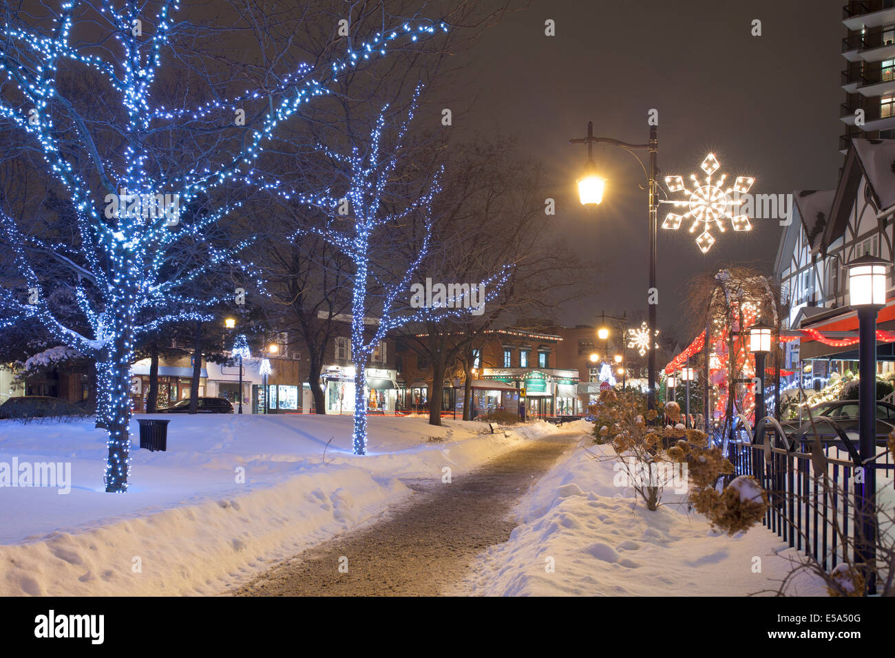 Quebec City Night Lights Street Lights High Resolution Stock ...