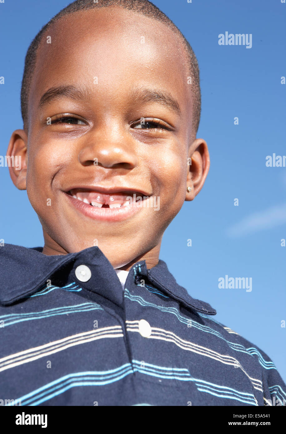 African American boy smiling Stock Photo - Alamy