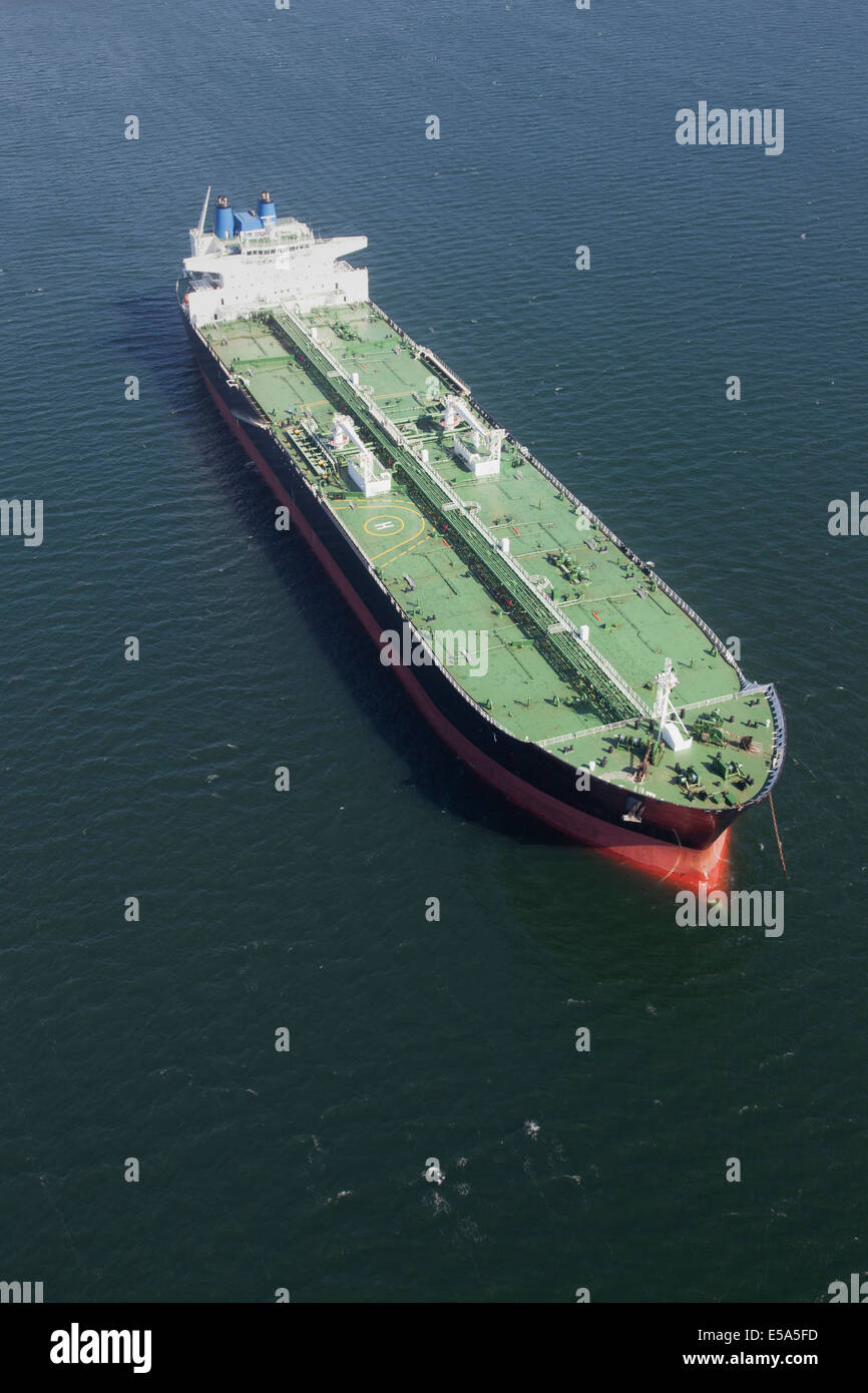 Oil tanker anchored at sea Stock Photo - Alamy