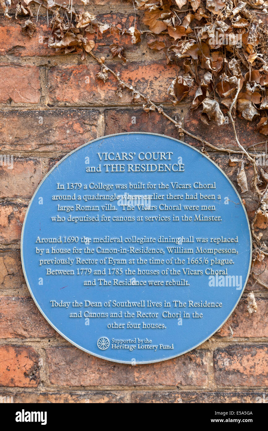Southwell blue plaque hi-res stock photography and images - Alamy