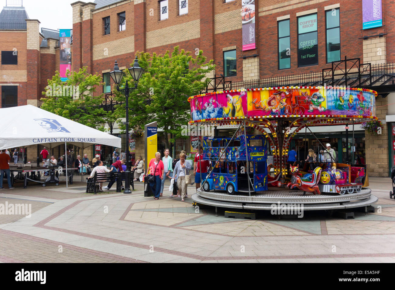 Fairground attractions set up in Captain Cook Square Middlesbrough for ...