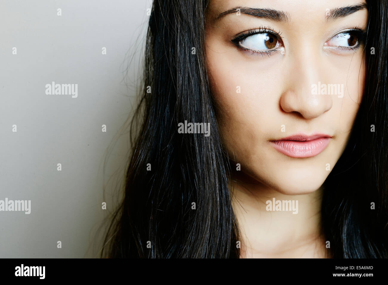 Close up of mixed race woman's face Stock Photo - Alamy