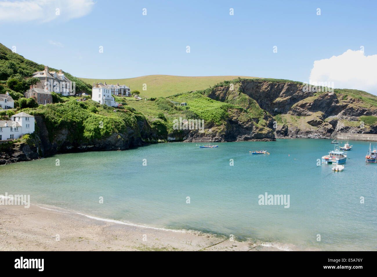 The harbour at Port Isaac in North Cornwall known around the world as ...
