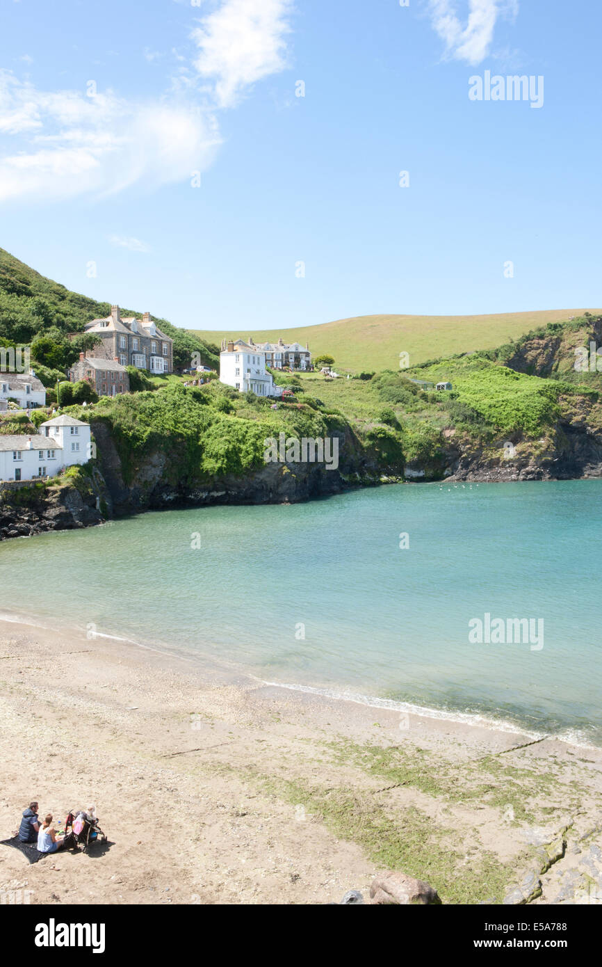 The harbour at Port Isaac in North Cornwall known around the world as ...