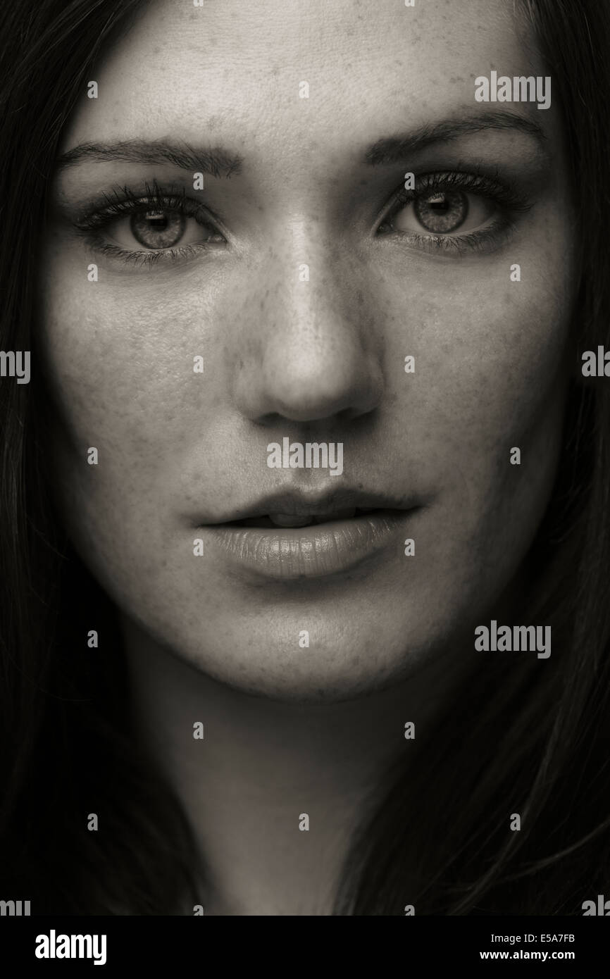 Close up of Caucasian woman's face Stock Photo - Alamy