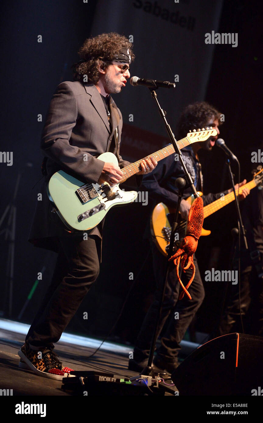 Andres Calamaro performs during his Bohemio-Tour on July 23, 2014 at La ...