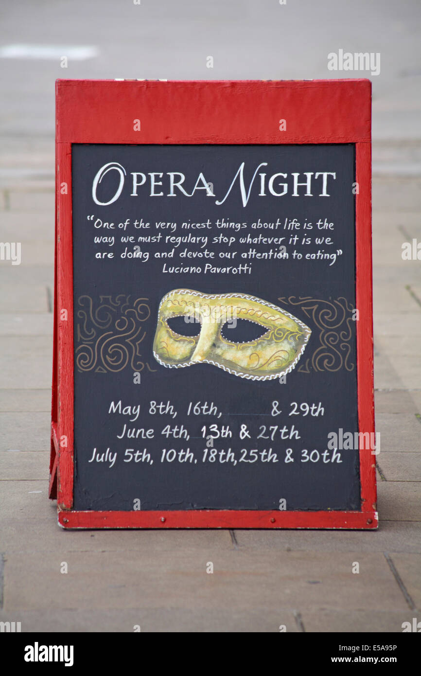 Opera Night board at London in July Stock Photo - Alamy
