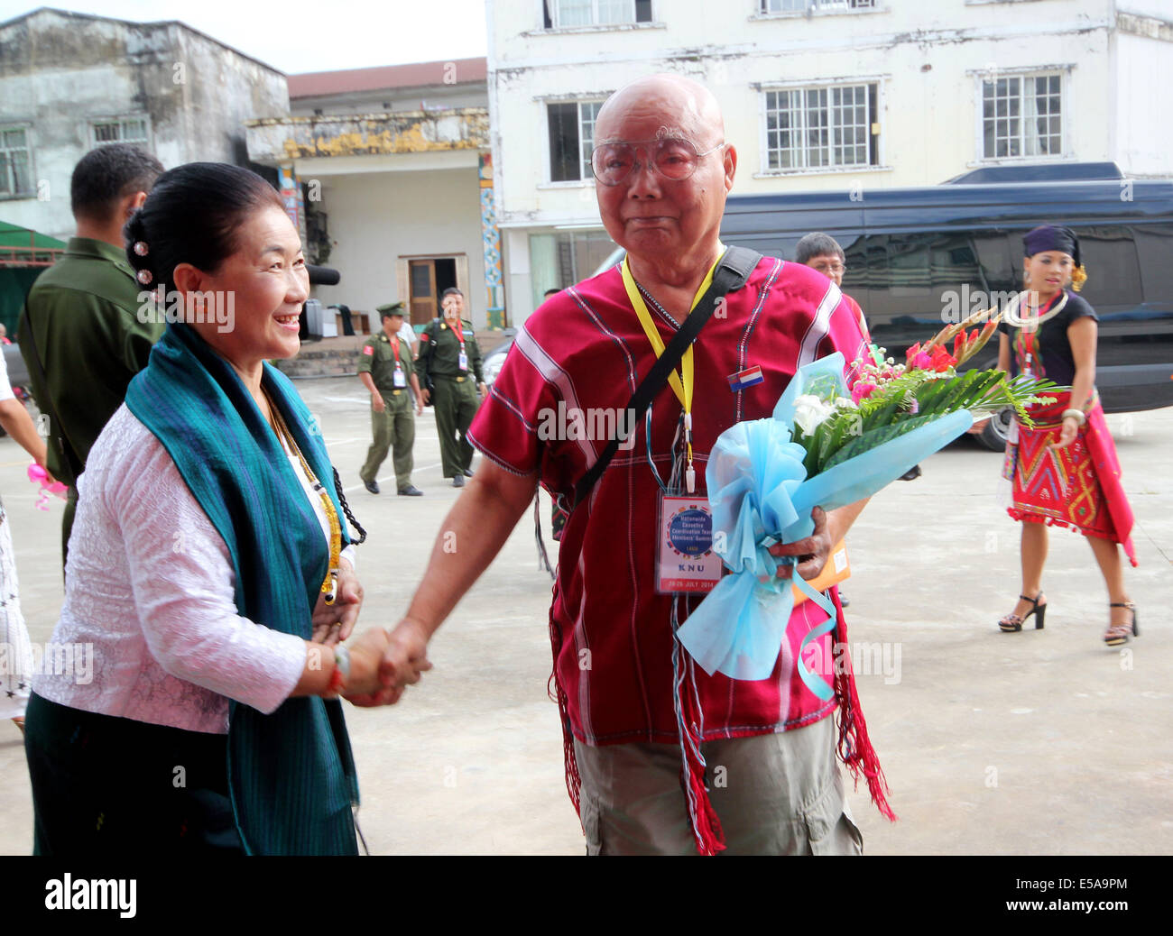 Laiza, Myanmar. 25th July, 2014. Chairman of Kayin National Union (KNU ...