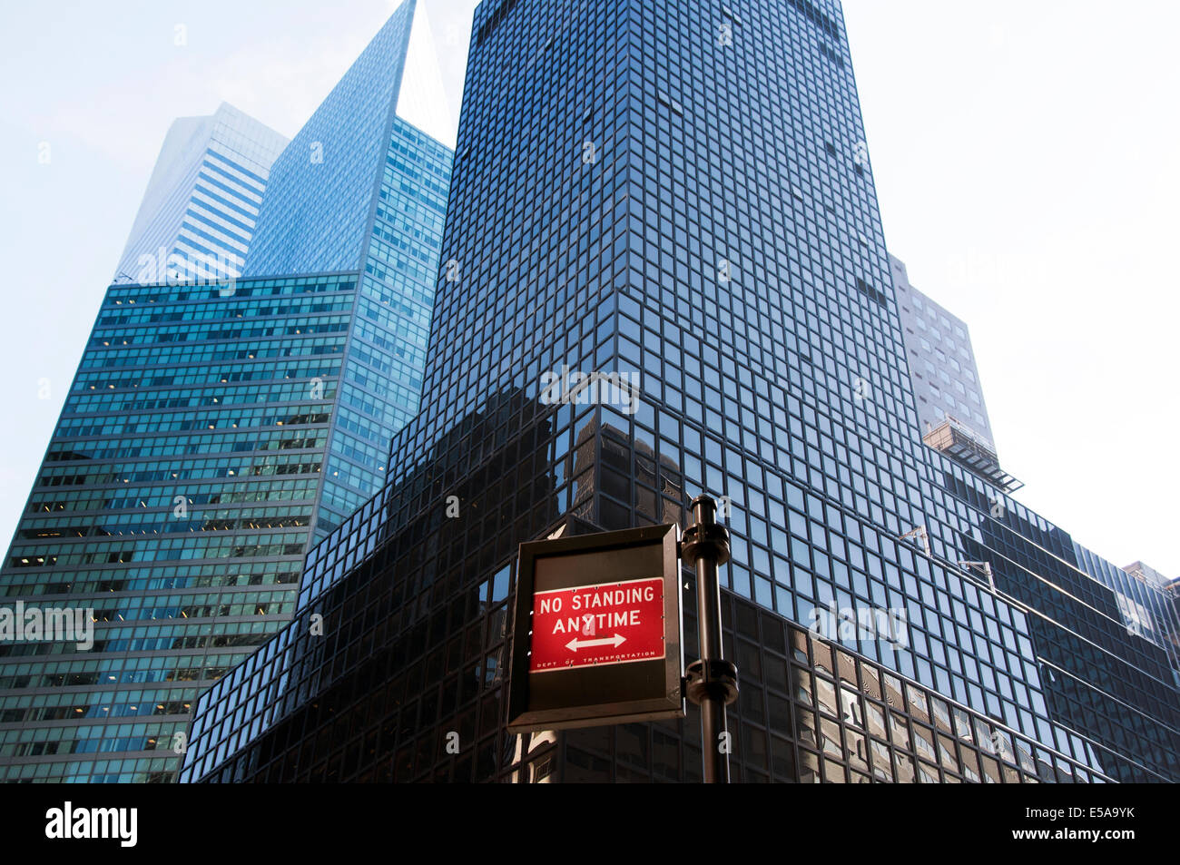 New York skyscrapers with 'no standing' sign Stock Photo - Alamy