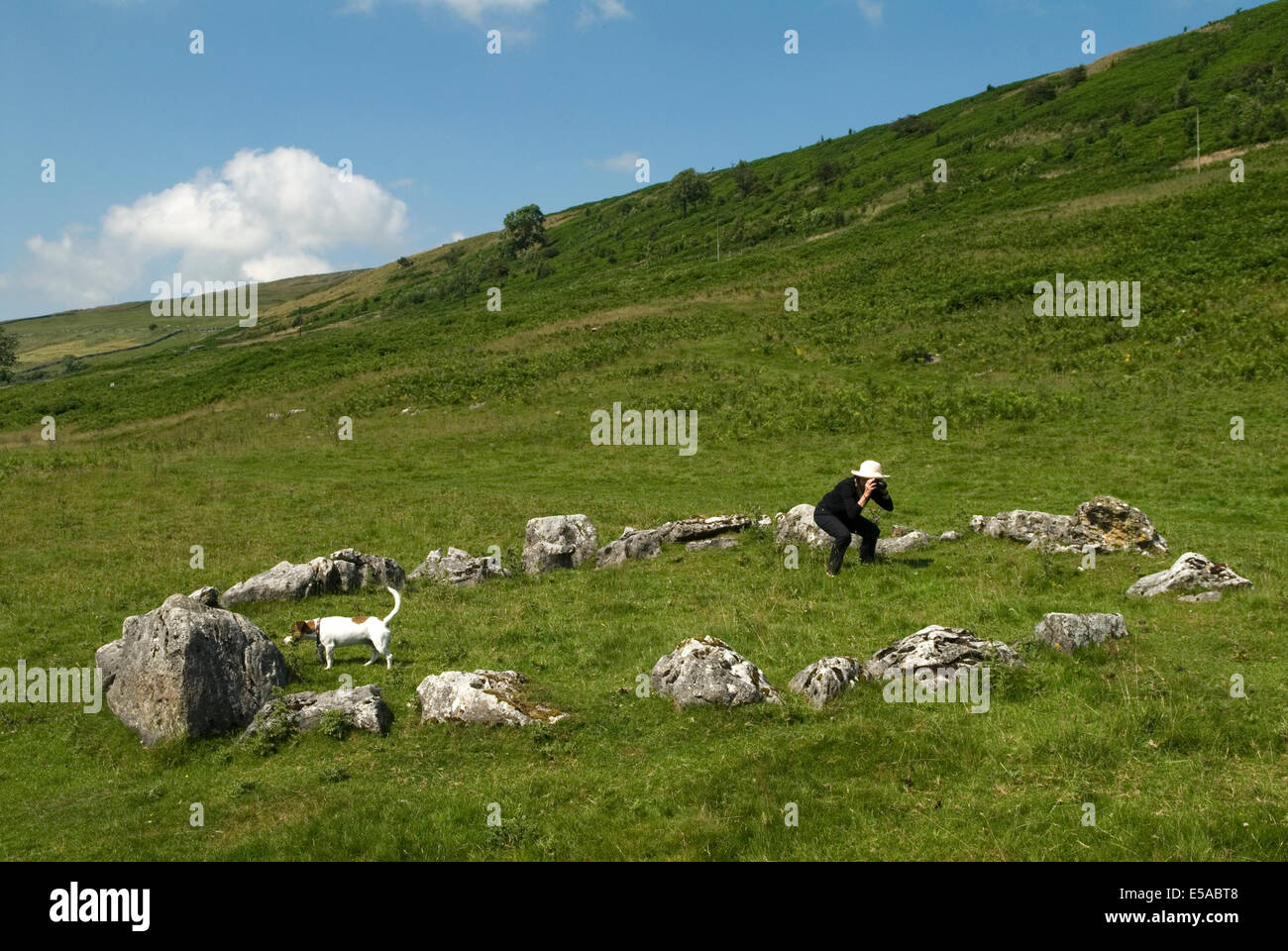 Yockenthwaite Stone Circle Langstrothdale valley in the Yorkshire Dales ...