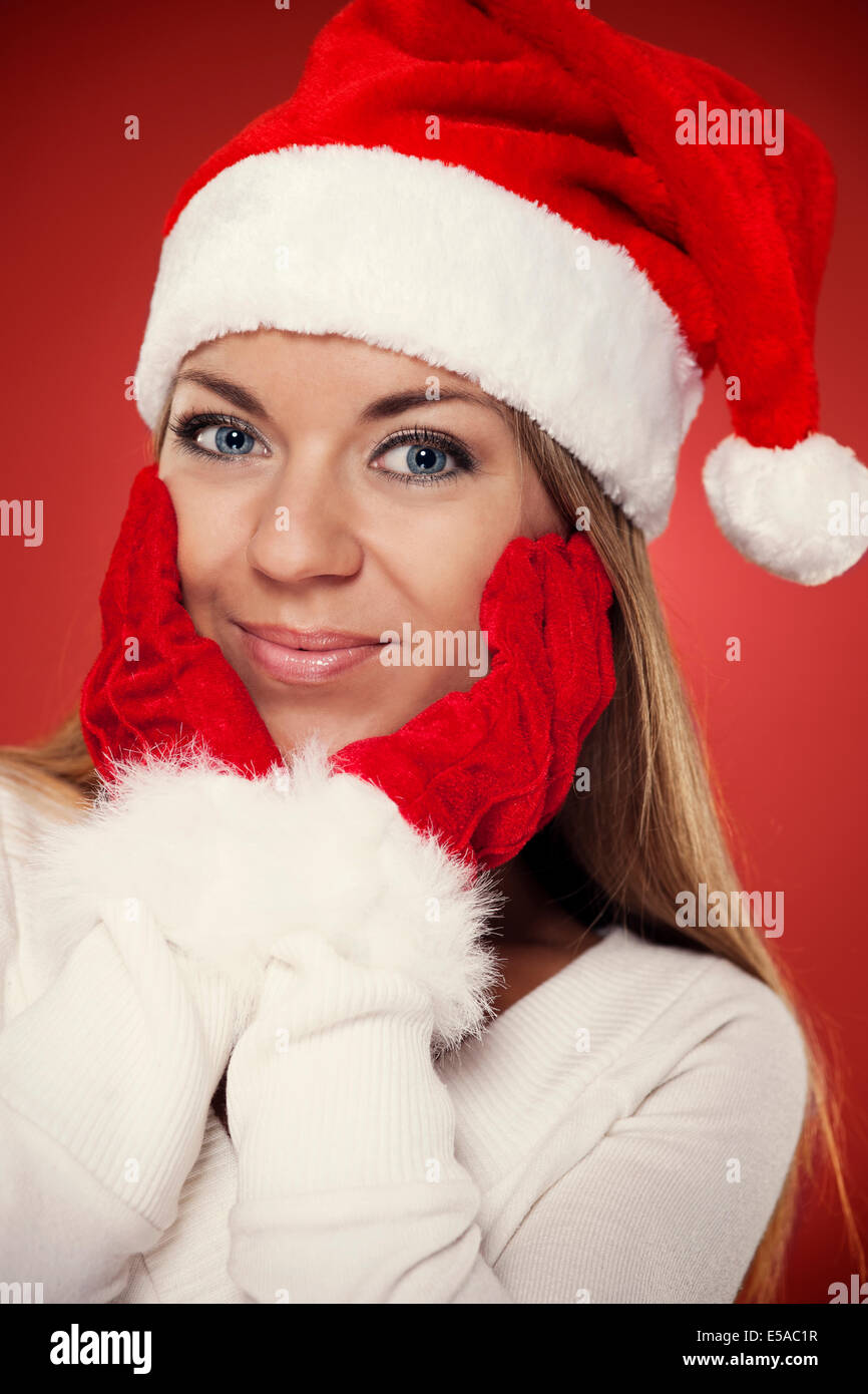 Beautiful Santa woman, Debica, Poland Stock Photo - Alamy