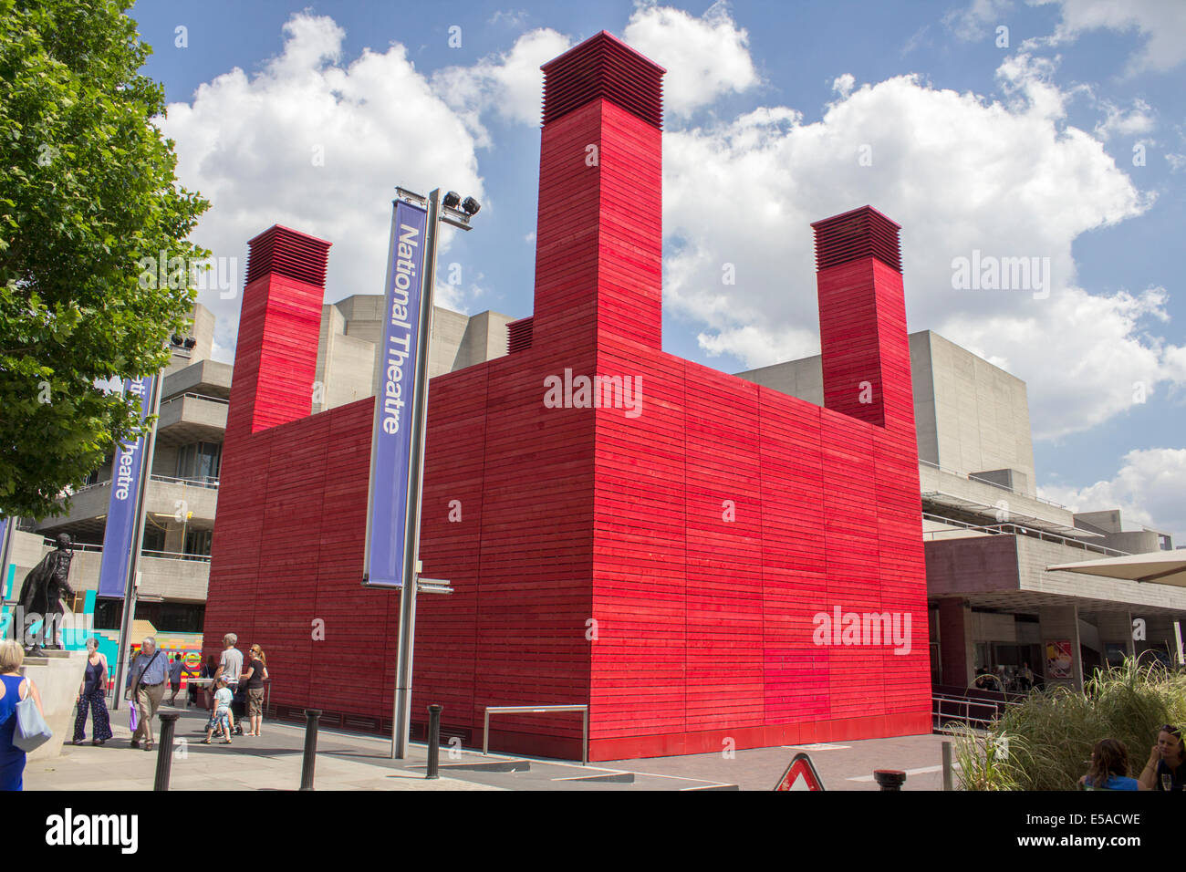 LONDON - JUNE 21. Red timber clad temporary theatre known as 'The Shed ...