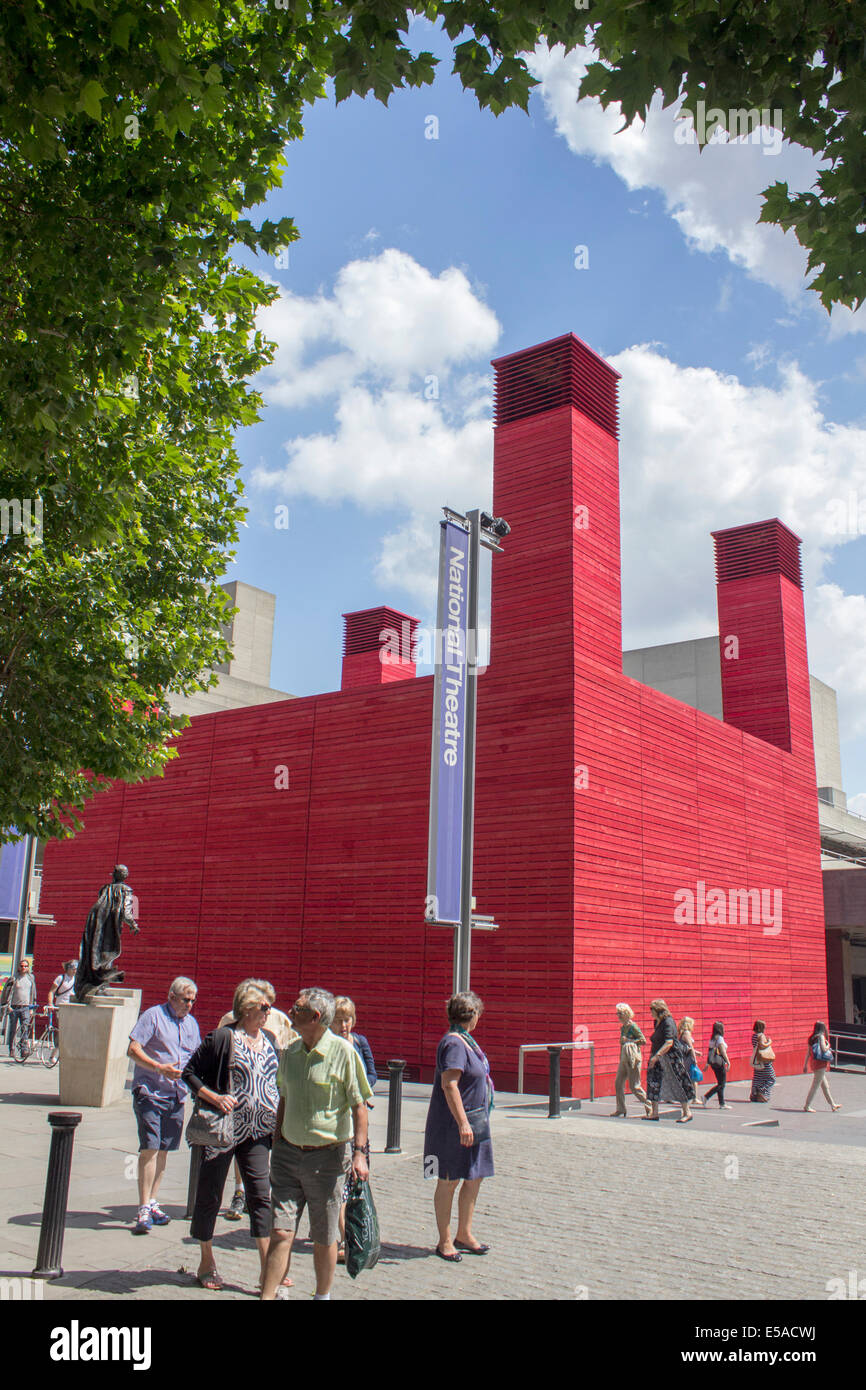 LONDON - JUNE 21. Red timber clad temporary theatre known as 'The Shed ...
