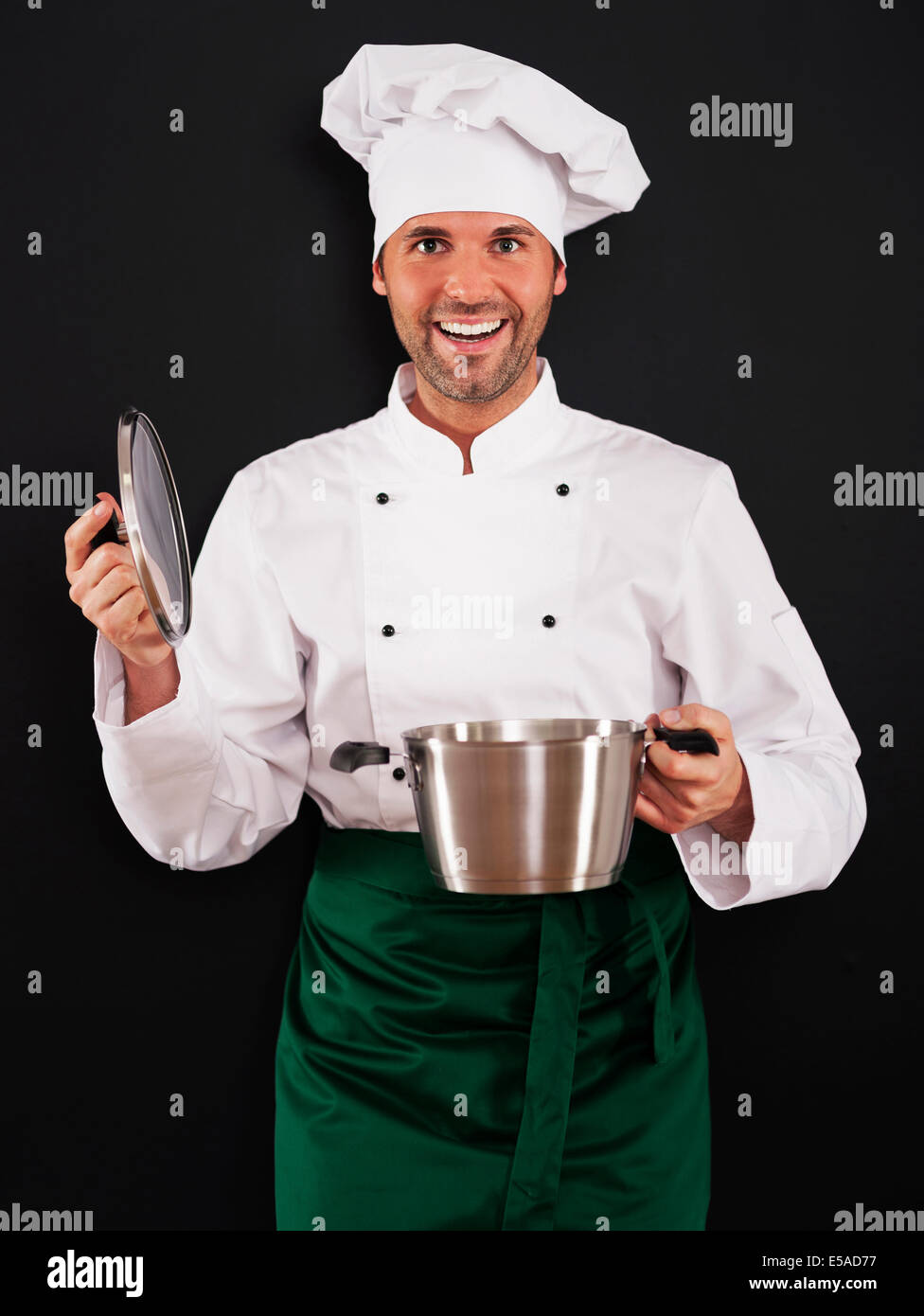 Chef cooking with pot, Debica, Poland Stock Photo - Alamy