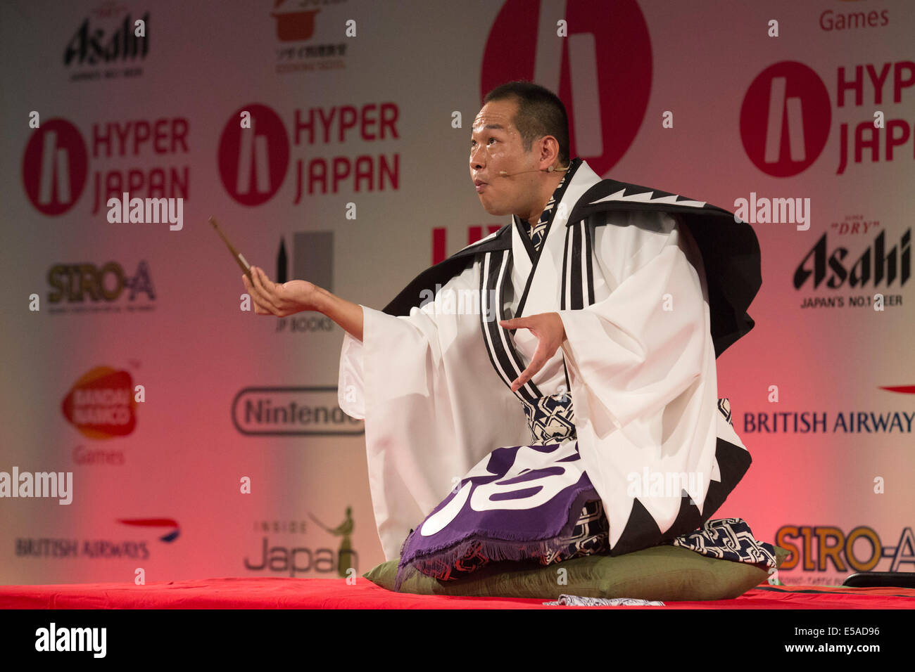 London, UK. 25 July 2014. A performer on stage. The Hyper Japan show ...