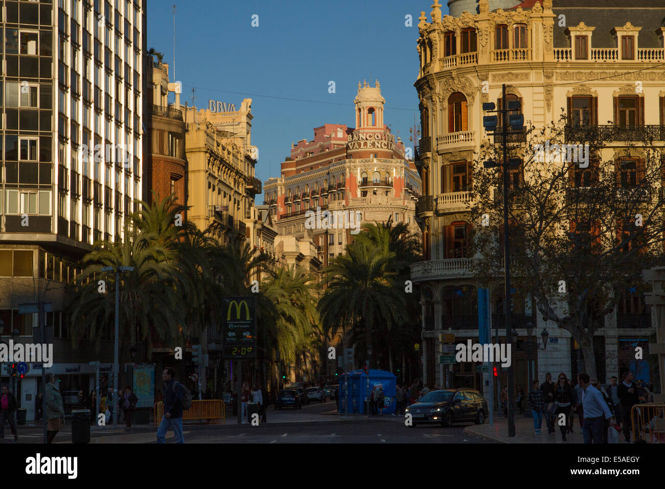 Valencia Spain architecture evening sunlight cityscape Stock Photo - Alamy