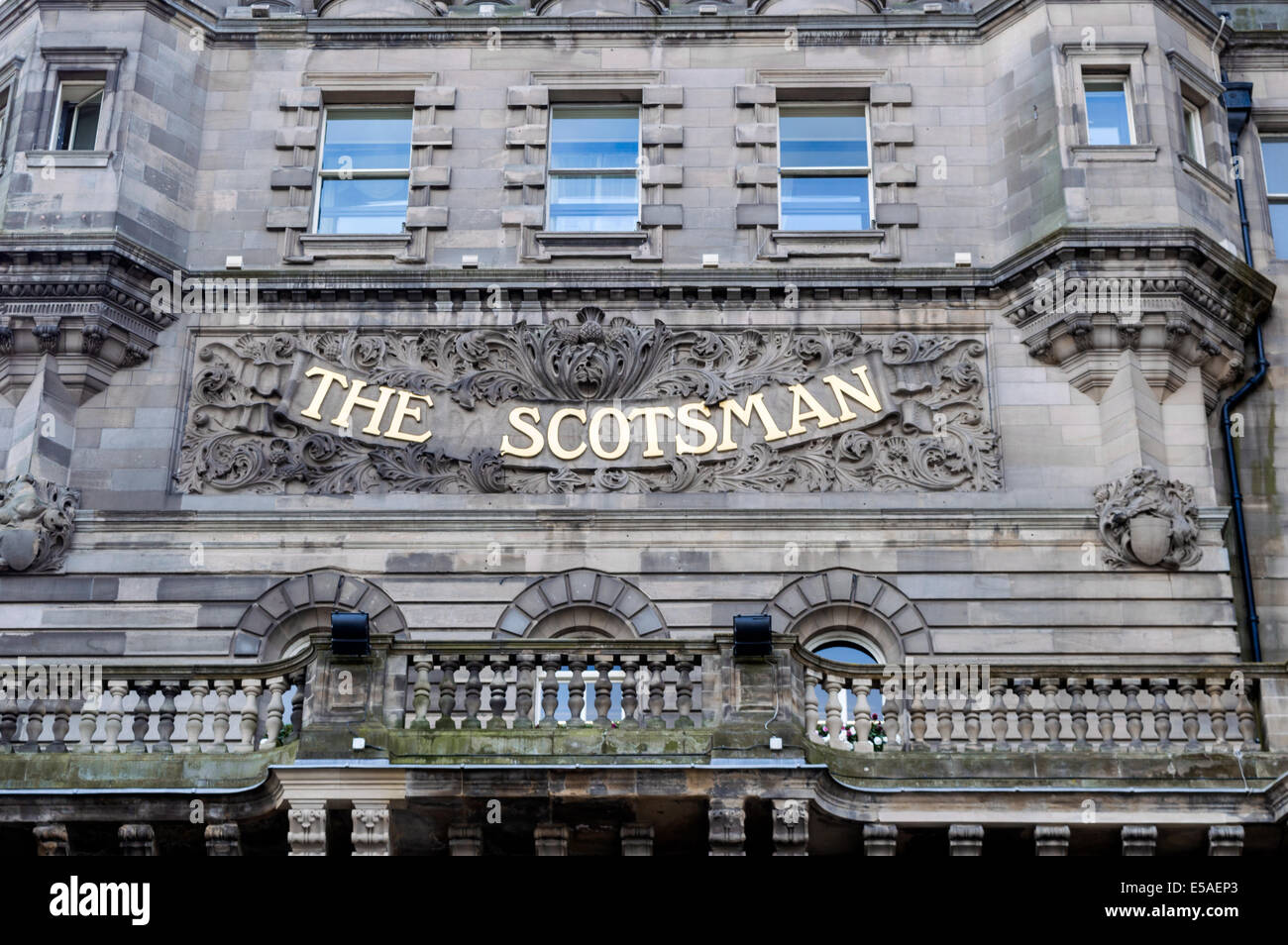 Exterior of the Scotsman Hotel viewed from Market Street Stock Photo ...