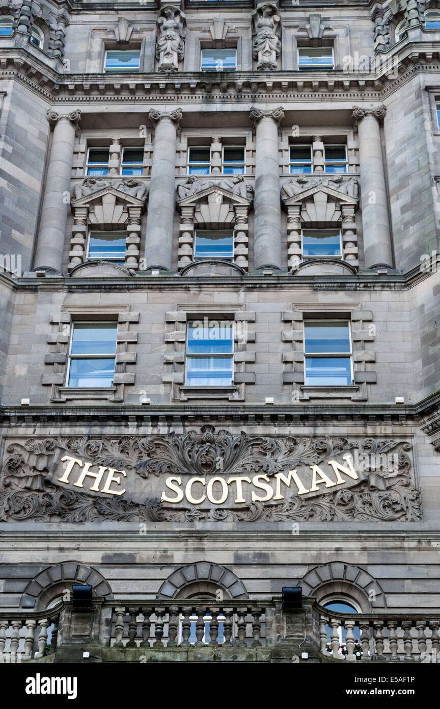 Exterior of the Scotsman Hotel viewed from Market Street Stock Photo ...