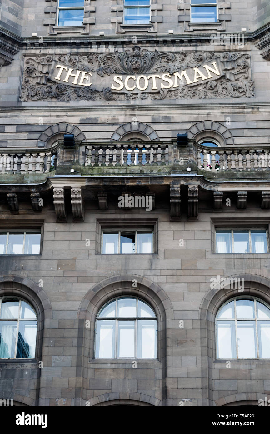 Exterior of the Scotsman Hotel viewed from Market Street Stock Photo ...