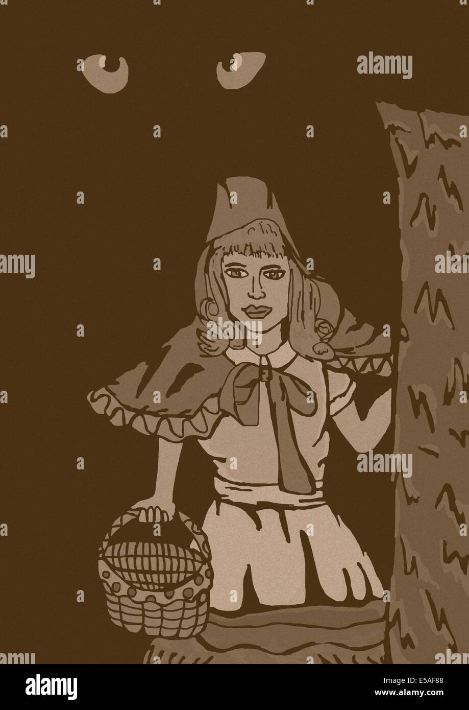 Vintage little red riding hood Stock Photo - Alamy