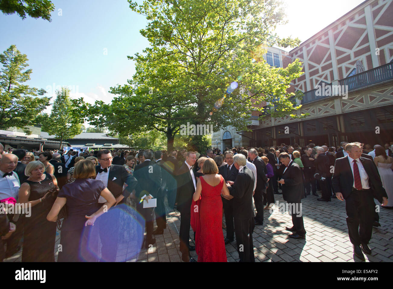 Guests attend the opening of the Bayreuth Festival in Bayreuth, Germany ...