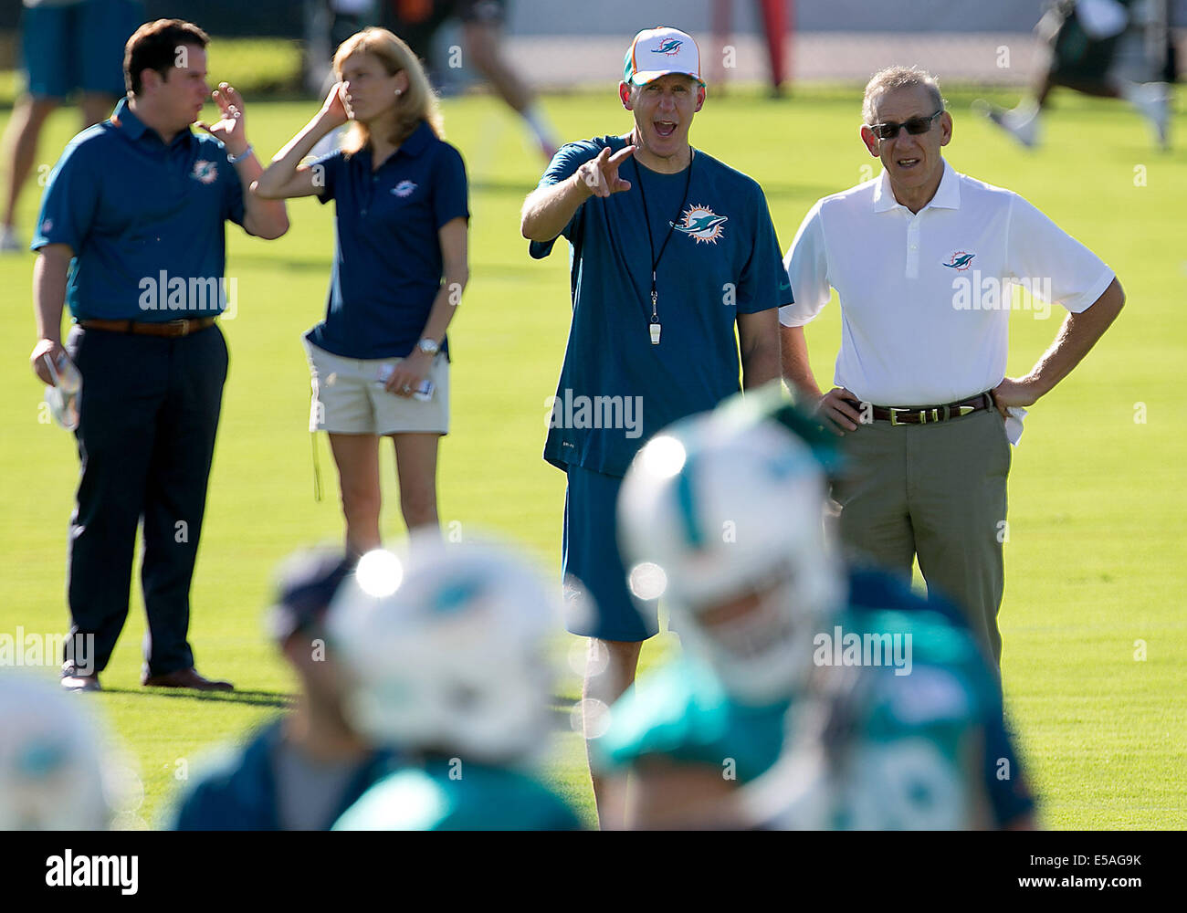 July 25, 2014 - Davie, Florida, U.S. - Miami Dolphins head coach Joe ...