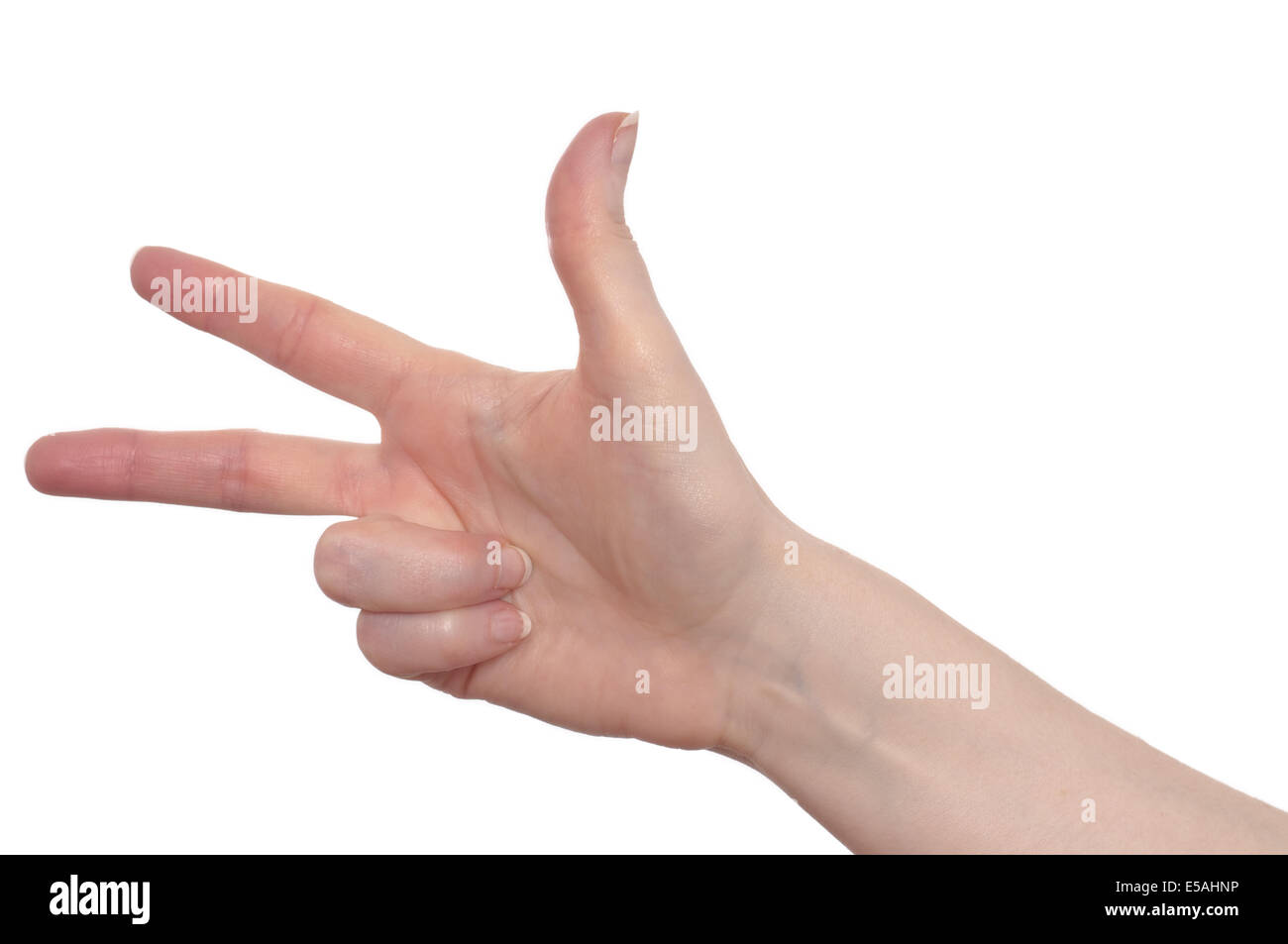 Female hand is counting up to three with fingers Stock Photo - Alamy