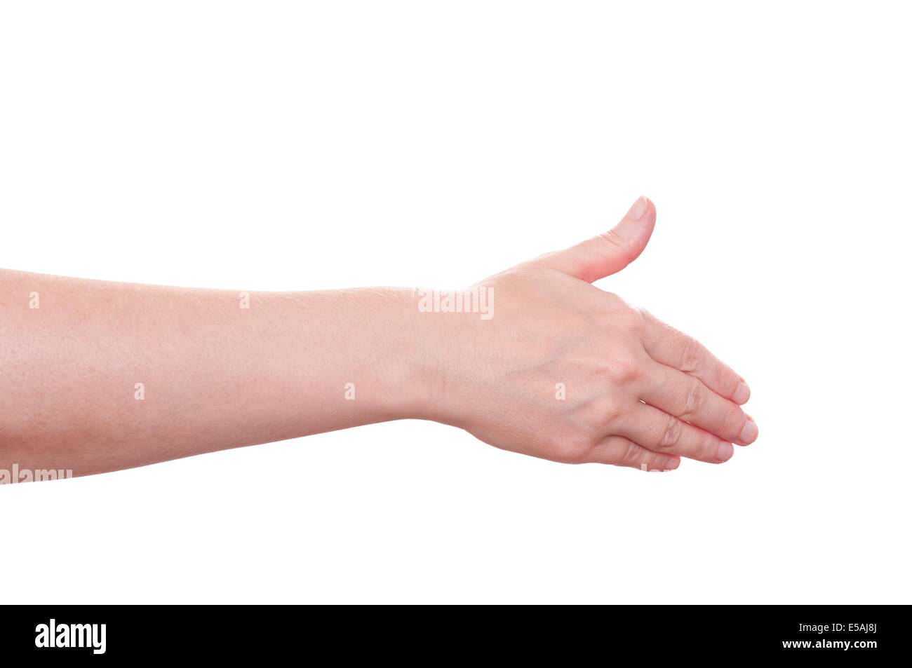 White isolated shaking hand Stock Photo - Alamy