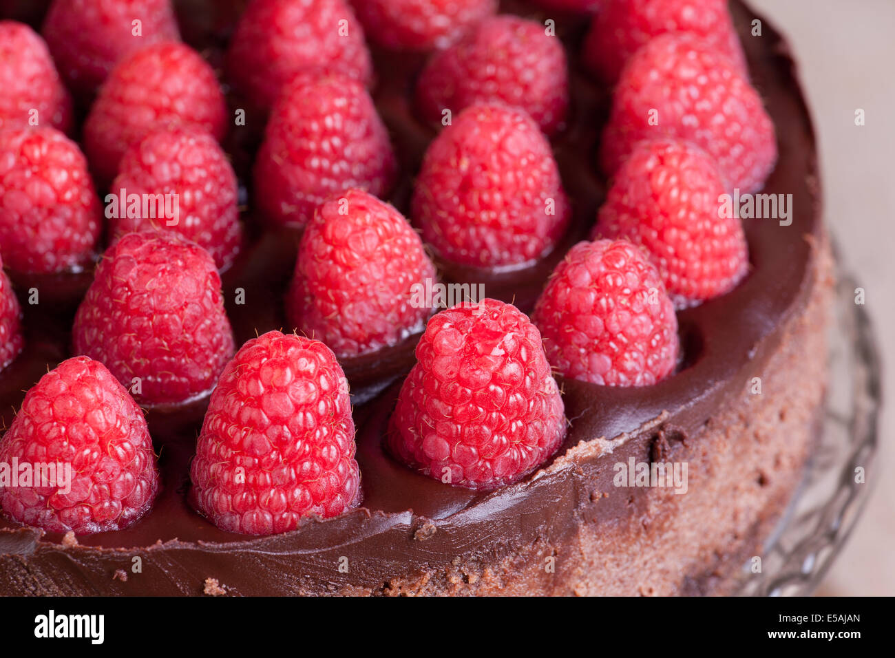 close up chocolate cake with raspberries Stock Photo - Alamy