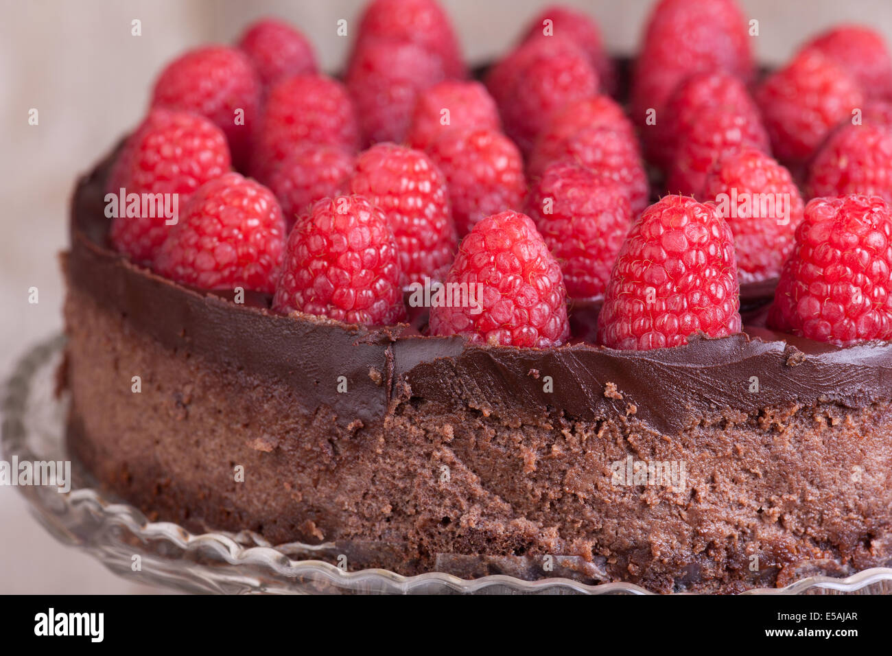 lovely chocolate cake with raspberries Stock Photo - Alamy