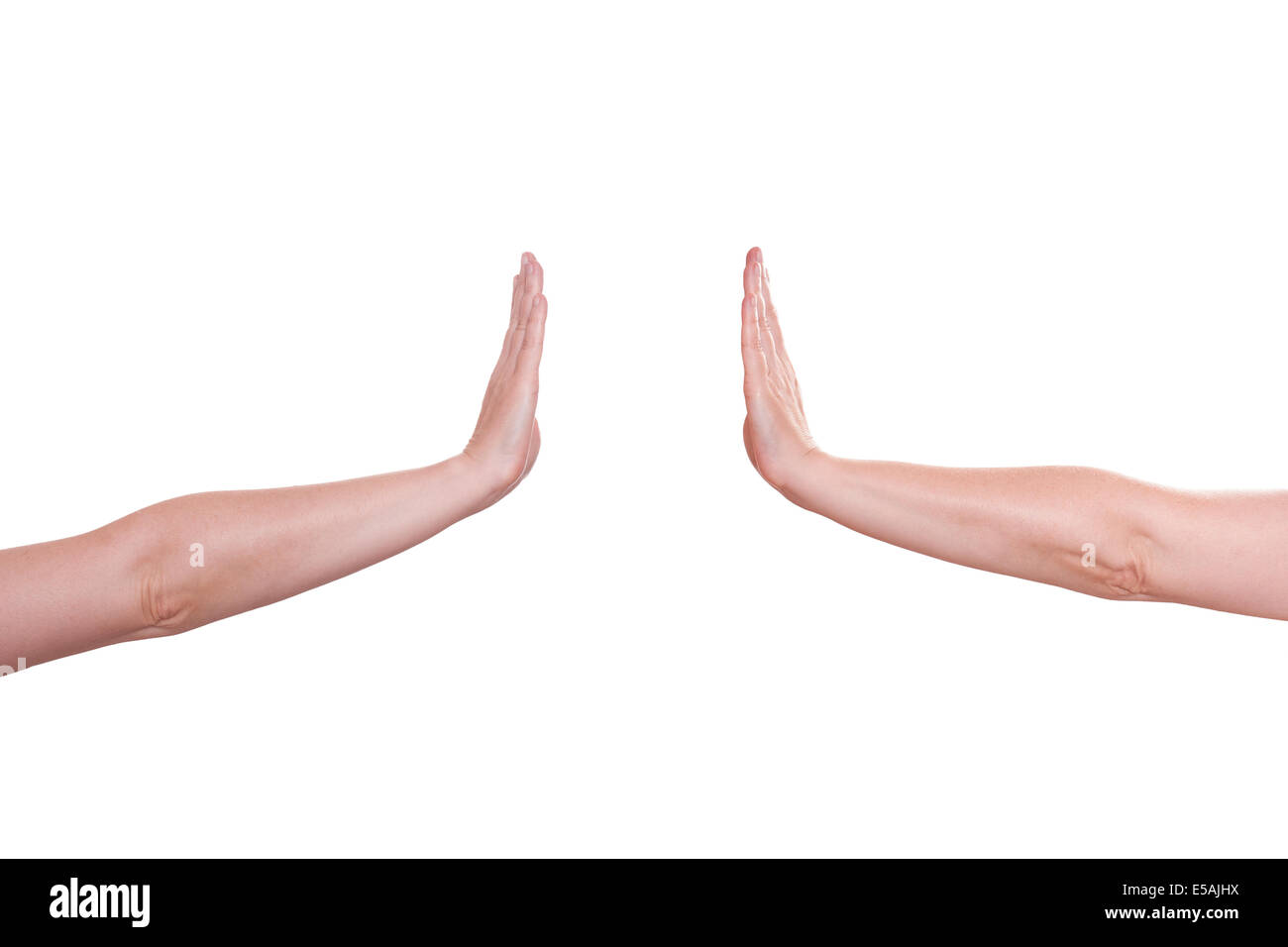 Hands pushing Cut Out Stock Images & Pictures - Alamy