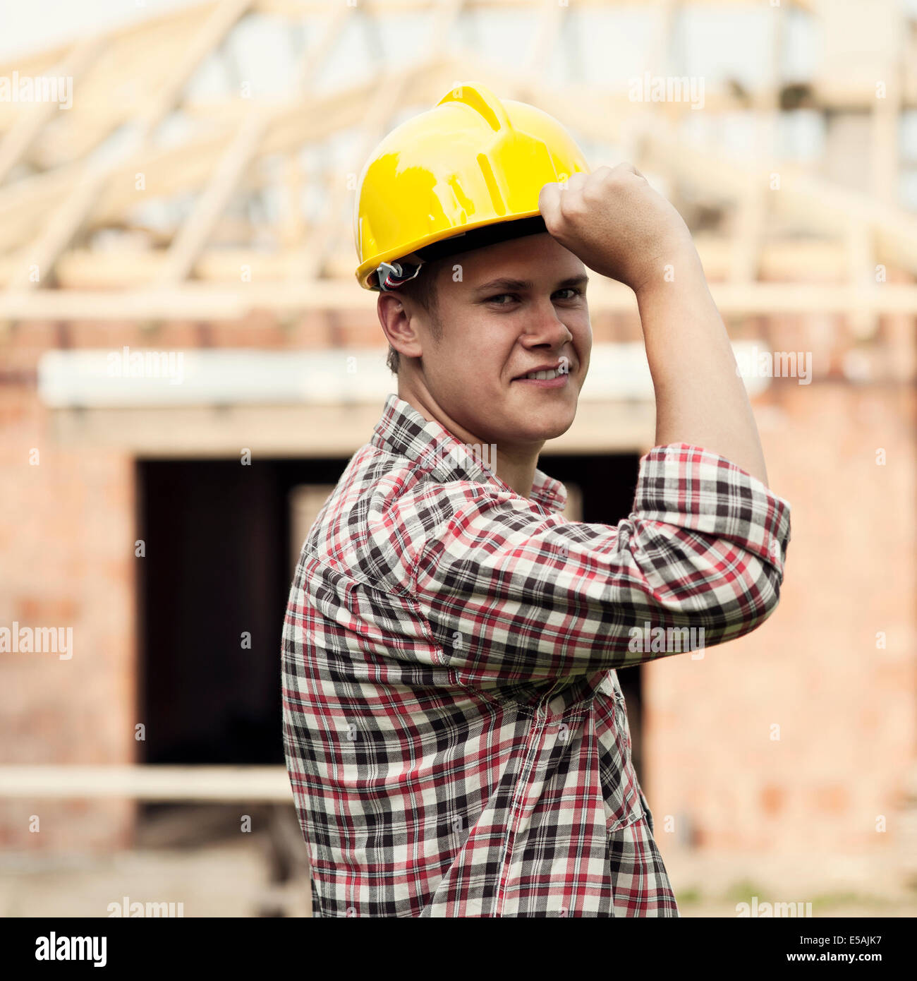 Portrait of construction worker, Debica, Poland Stock Photo - Alamy