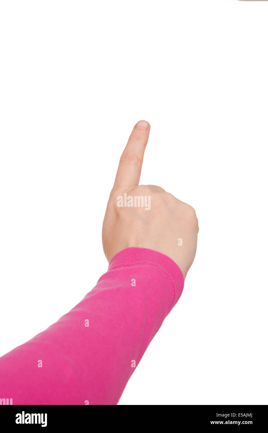 Female hand with stretched forefinger Stock Photo - Alamy