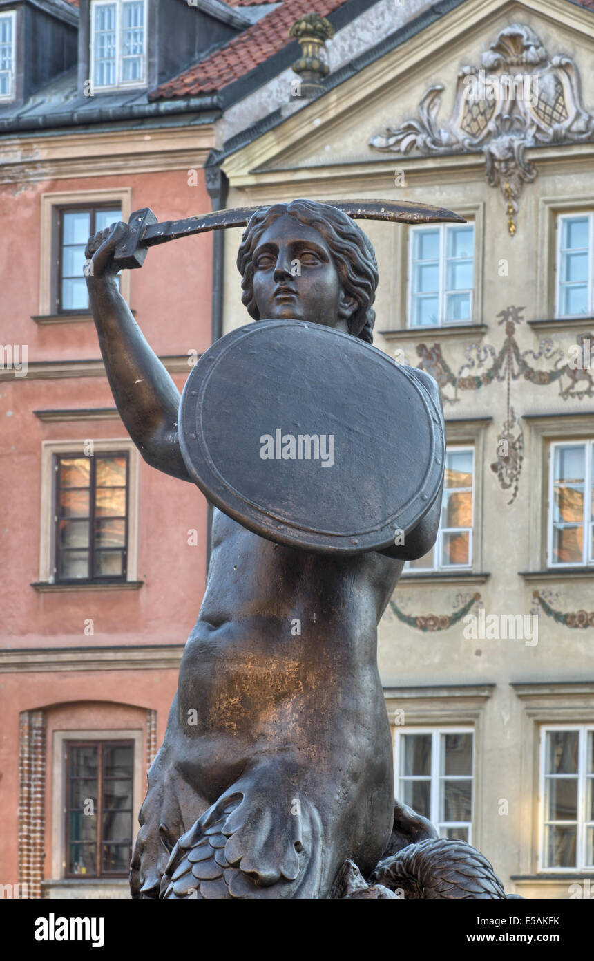 warsaw mermaid, symbol of Warsaw, capital city of Poland Stock Photo ...