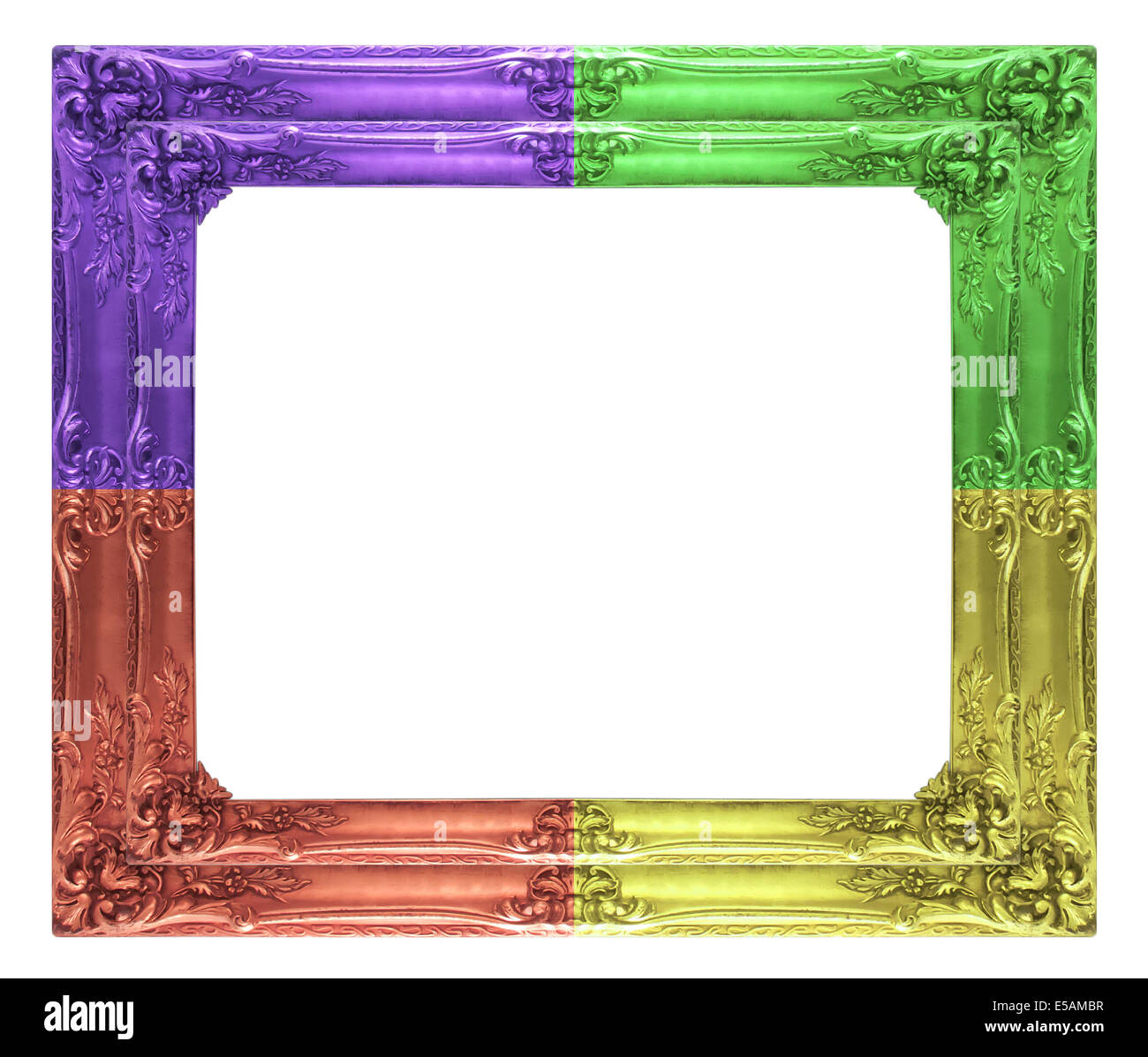 Frame multi-colored wooden frame isolated on a white background Stock ...