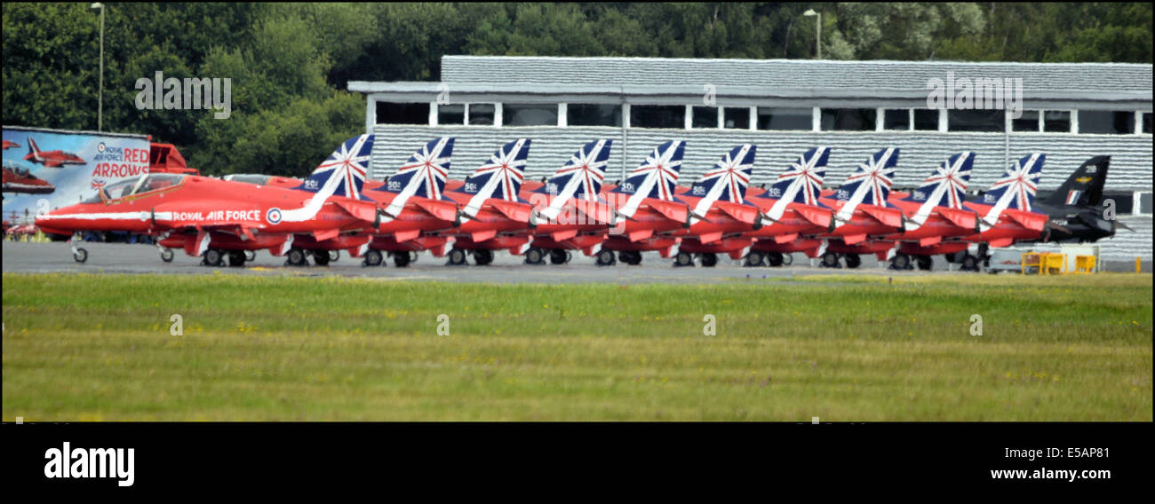 This picture is of the Royal Air Force display team The Red Arrows ...