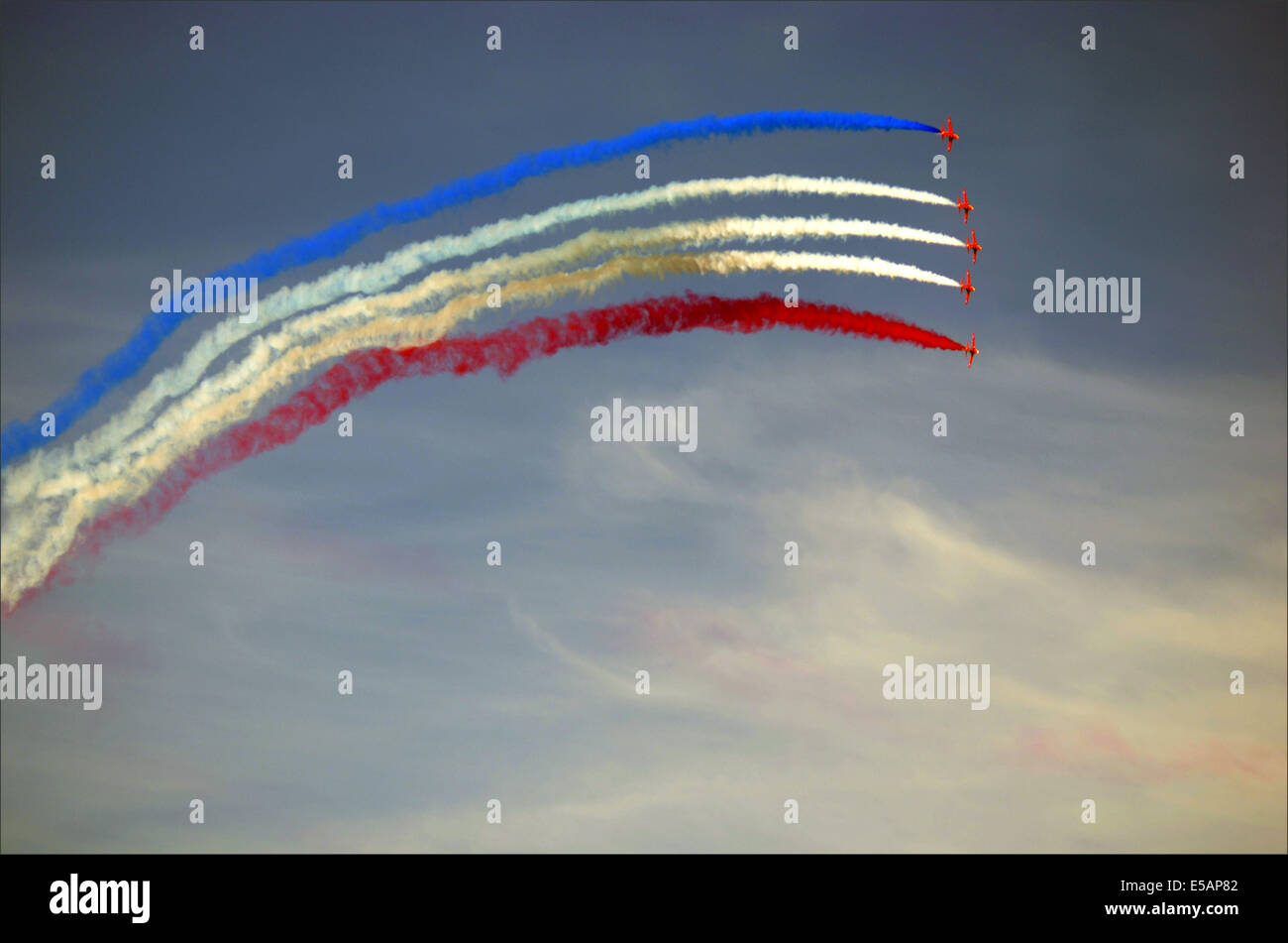 This picture is of the Royal Air Force display team The Red Arrows ...