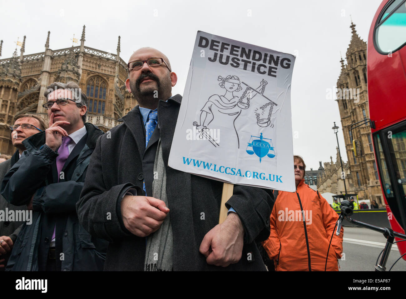 Outraged Lawyers protest destruction of Legal Aid in London Stock Photo ...