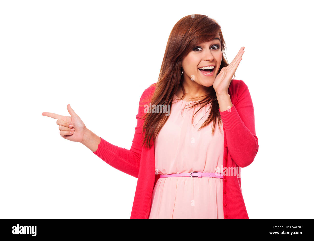 Beautiful young woman gesturing shock hi-res stock photography and ...