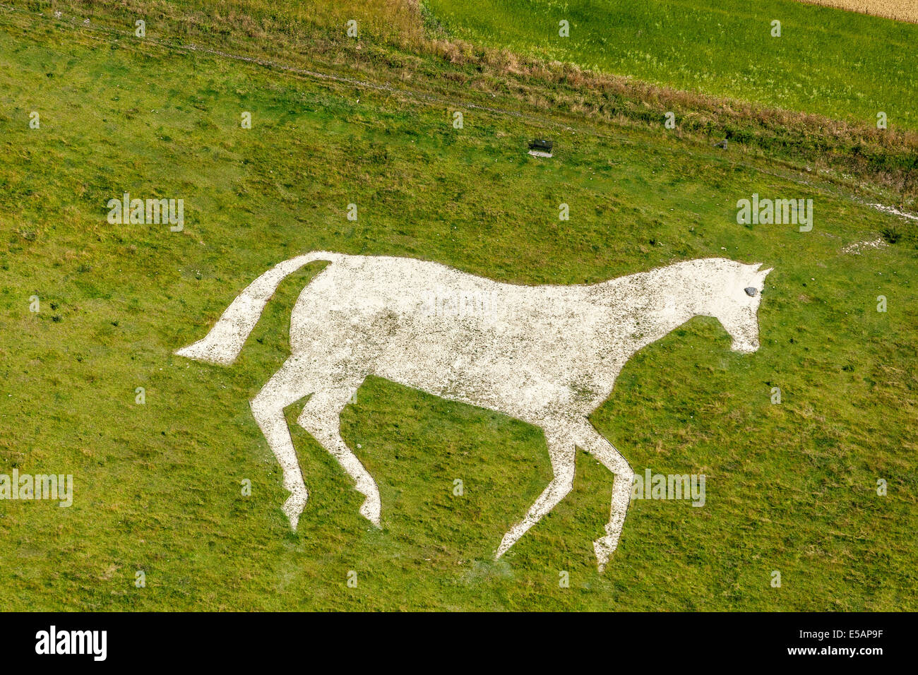 Aerial view of New Devizes Millennium White Horse, Devizes, Wiltshire ...