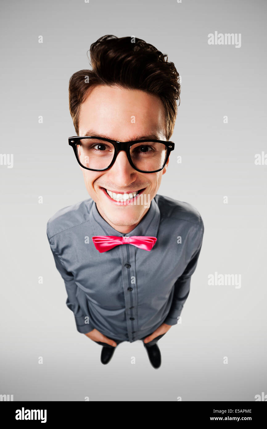 Portrait of smiling nerd debica hi-res stock photography and images - Alamy