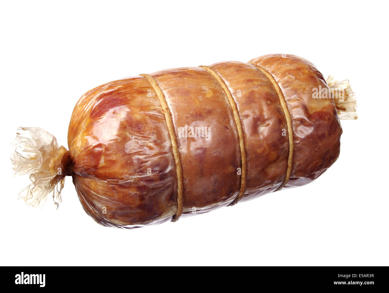 Chicken roll in package isolated on a white background Stock Photo - Alamy